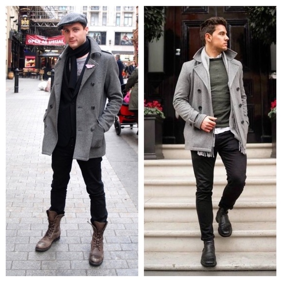 Topman | Jackets & Coats | Topman Woolblend Heather Gray Peacoat Brand ...